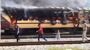 Fire breaks out in stationed train coaches at Tirupati Railway Station ...