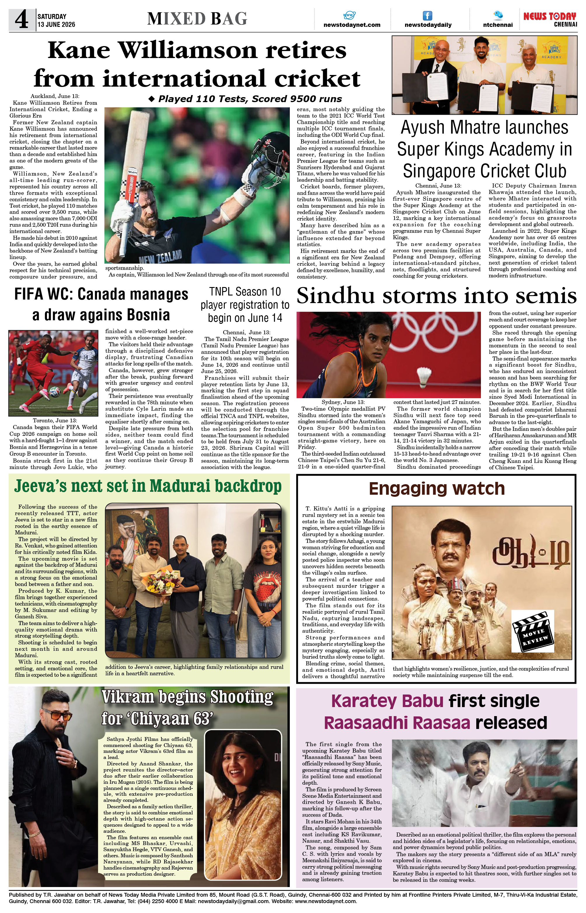 E-paper 13 June 2026 - News Today | First with the news