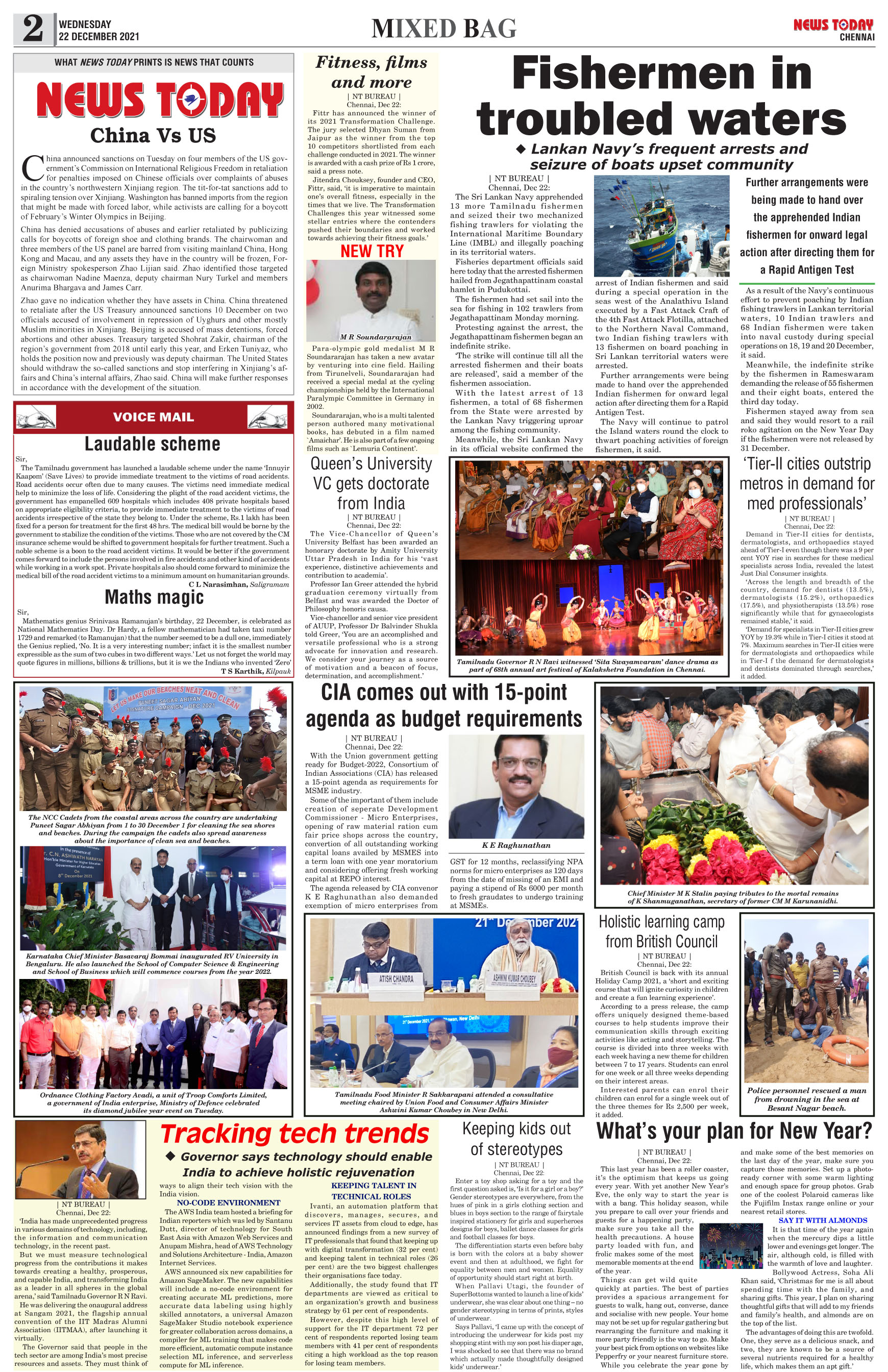 December 22, 2021 - News Today | First with the news