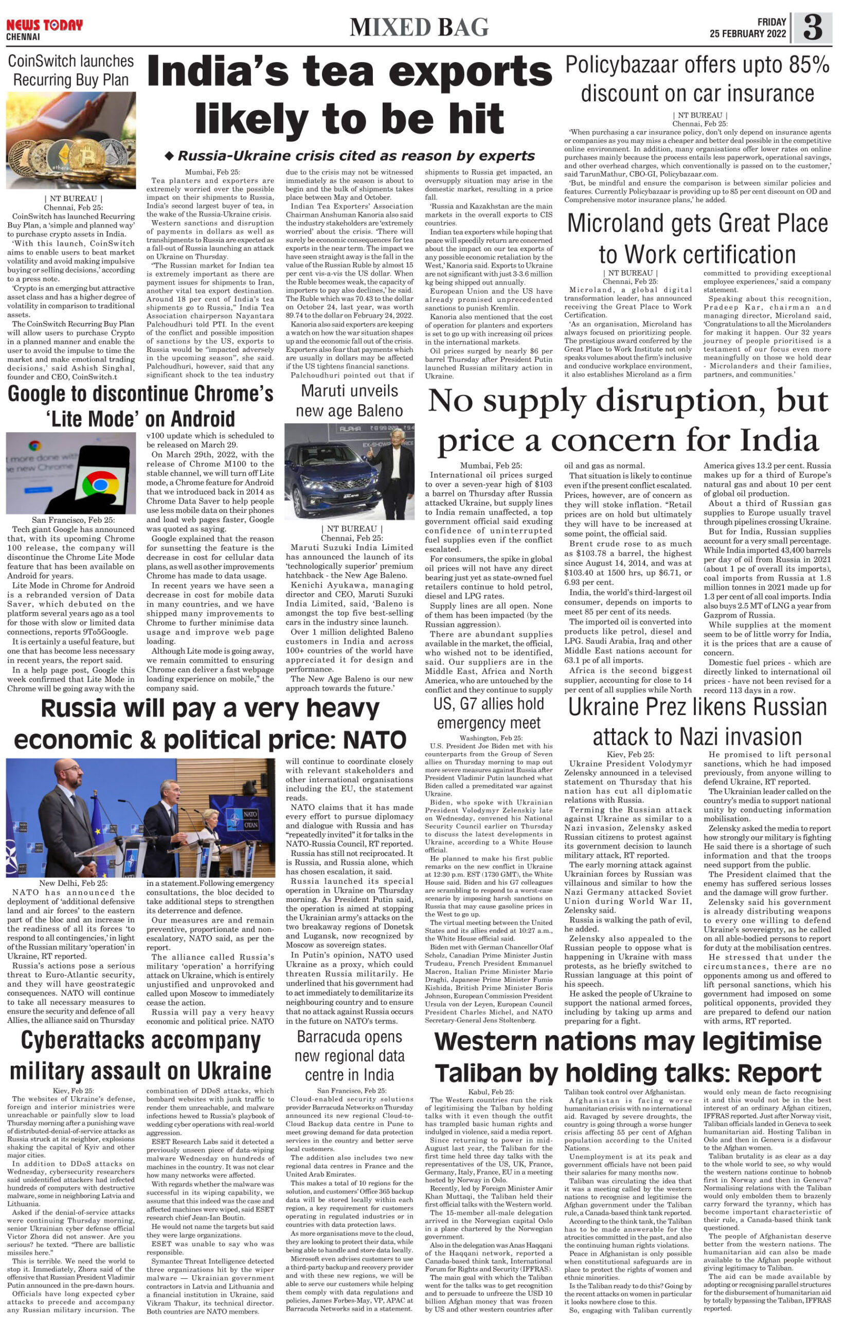 25- February-2022 - News Today | First with the news